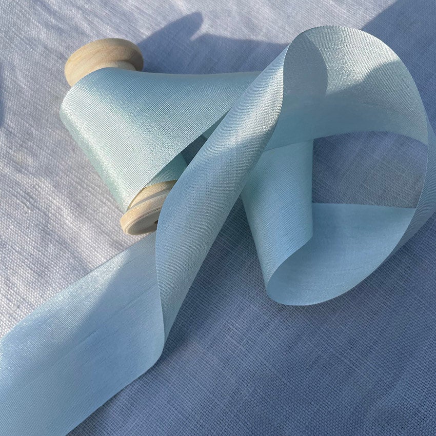Light blue silk ribbon store